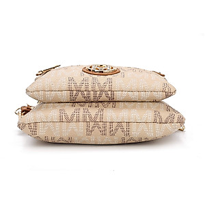 MKF Crossbody Bag for Women, Wristlet Strap – PU Leather Shoulder Handbag – Small Pocketbook Messenger Purse Red