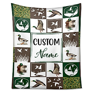 Personalized Mallard Duck Baby Blanket, Custom Name Duck Blanket for Kids, Adults, Baby Name Blanket, Baby Boy Blanket,, Super Soft Plush Throw Blanket for Baby for Kids 30x40, 30X40in