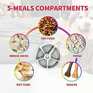 All For Paws Automatic Cat Feeders,5 Meal Automatic Dog Feeder,Cat Food Dispenser with Programmable Timer,Automatic Pet Feeder for Dry and Wet Food