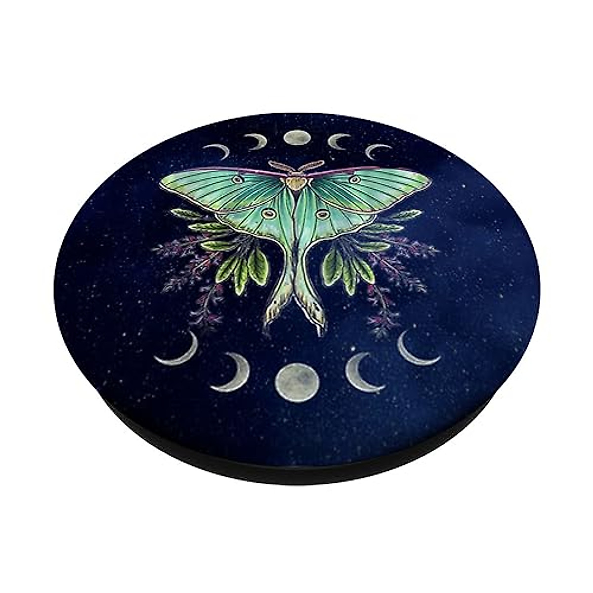 Aesthetic Luna Moth Witchy Floral Moon Phases Moon Moths PopSockets Standard PopGrip