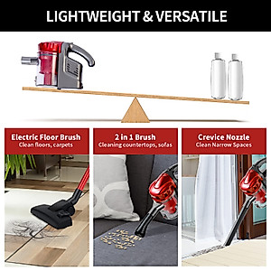 EFUSVAC Corded Vacuum Cleaner, 17KPa Powerful Suction with 600W Motor, 4 in 1 Lightweight Handheld Stick Vacuum for Pet Hair Hard Floor and Carpet