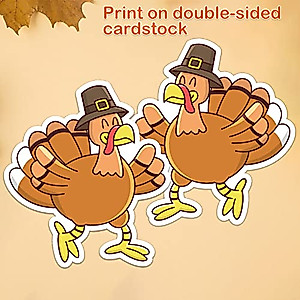 45 Pcs Double-Sided Turkey Pumpkin Autumn Leaves Acorn Cut-Outs for Fall Thanksgiving Classroom Bulletin Board Decorations