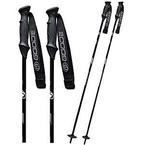 Goode Ski Technologies G-Max Pole with Patented Composite Fiber Shaft, Black/Summit Silver, 46-Inch/115cm