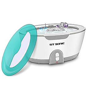 Ultrasonic Cleaner,450ml Ultrasonic Dental Cleaner with Special Denture Tray&Handle,40kHz Ultrasonic Jewelry Cleaner with 5min Auto Shut-Off for Denture Jewelry Necklaces Rings Glasses Watches