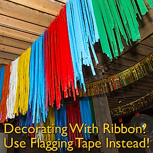 GUFJUCH Flourescent Flagging Tape, Non-Adhesive Plastic Ribbon Neon Marking Roll, for Tree Marking, Hunting Trail Tape, Boundaries and Hazardous Areas Marking, 4 Colors 0.78'' X 200'