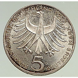 1655 DE 1975G GERMANY Nobel Prize Hero Albert Schweitzer 5 Mark Good Uncertified