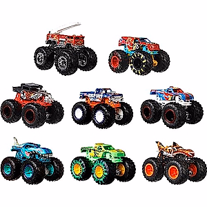 Hot Wheels Monster Trucks, 1 Toy Truck in 1:64 Scale & 1 Crushable Car (Styles May Vary)