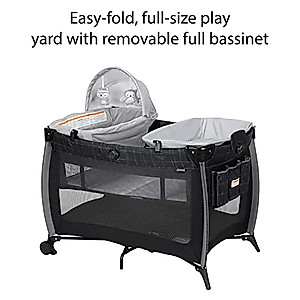 Safety 1st Play-and-Stay Play Yard, Easy fold, Full-Size Play Yard with Removable Full Bassinet, Dunes Edge