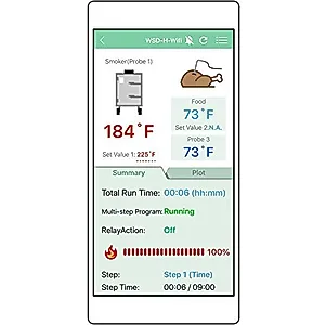 WiFi Electric Smoker Temperature Controller, 2 Probes, 1800 Watts