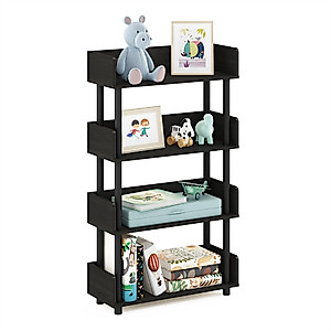 Furinno Turn-N-Tube 4-Tier Toolless Freestanding Multipurposes Display Rack, Espresso