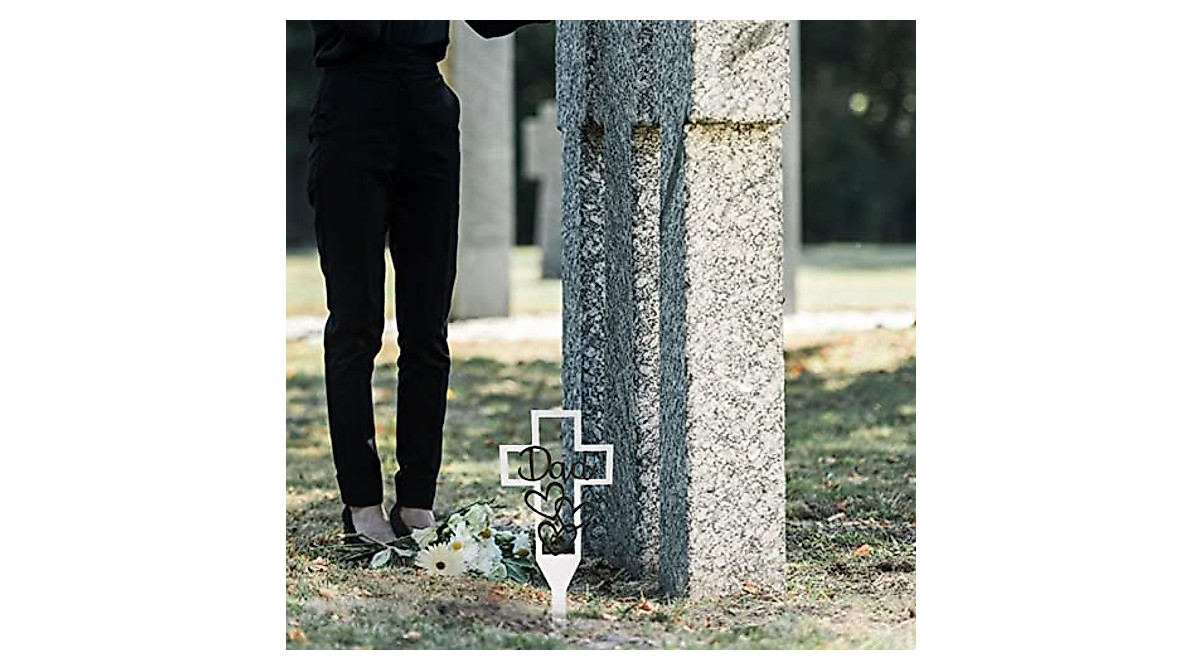 Cemetery Memorial Cross Stake – Durable Grave Marker for Loved Ones