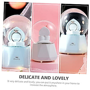Garneck Romantic Crystal Ball Rings for Kids Snow Globes for Kids Table top Decor LED Rainbow Snow Lights Glitter Snow Globes Childrens Room Decor Crystal Ball Gift Musical Ring Ball Glass