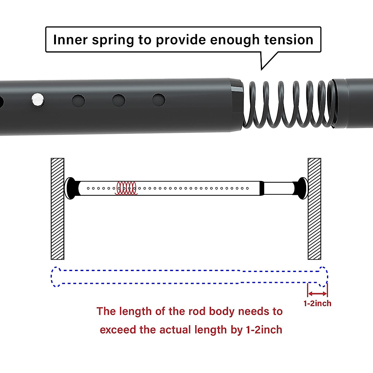 Aglaiprty 2 Pcs Adjustable Window Security Bar, Easy Install for Sliding Glass Door (Black, 27 inch to 43 inch)
