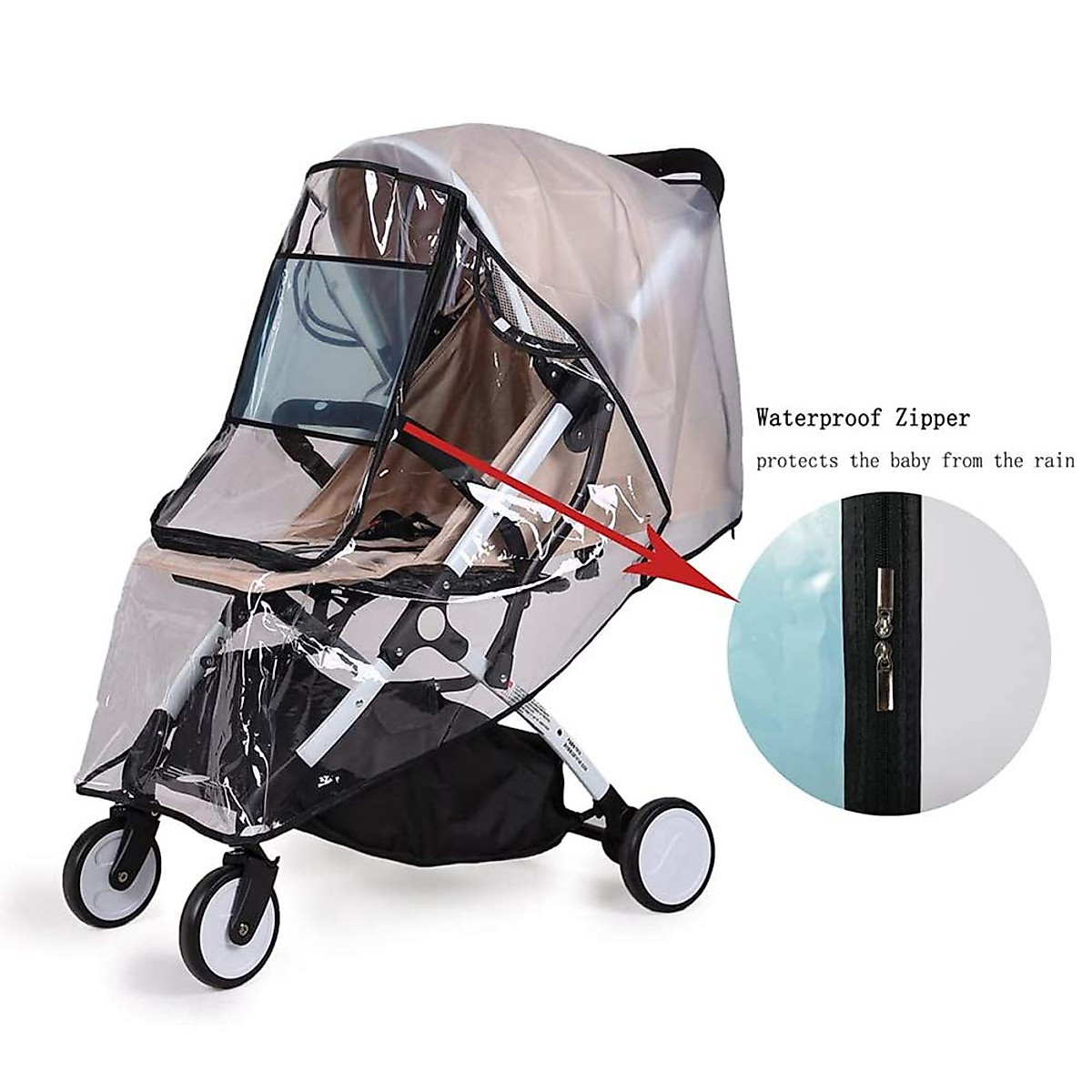 iCookii Stroller Rain Cover for Uppababy, Raincover for Bugaboo, Raincover for Baby Jogger, Pushchair Pram Waterproof Dustproof Rain Cover for Baby Stroller Baby Travel Weather Shield Accessory