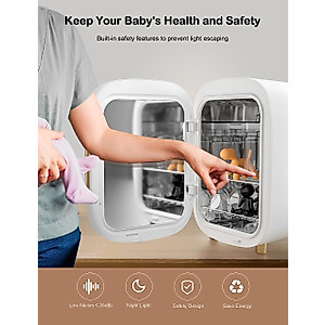 MOMSSY 4-in-1 UV Cleaner and Dryer for Baby Bottles, 18L Bottle Cleaner and Dryer with Touch Control & Auto-Off Safety for Cup/Toothbrush/Beauty Tools/Tableware/Pacifier