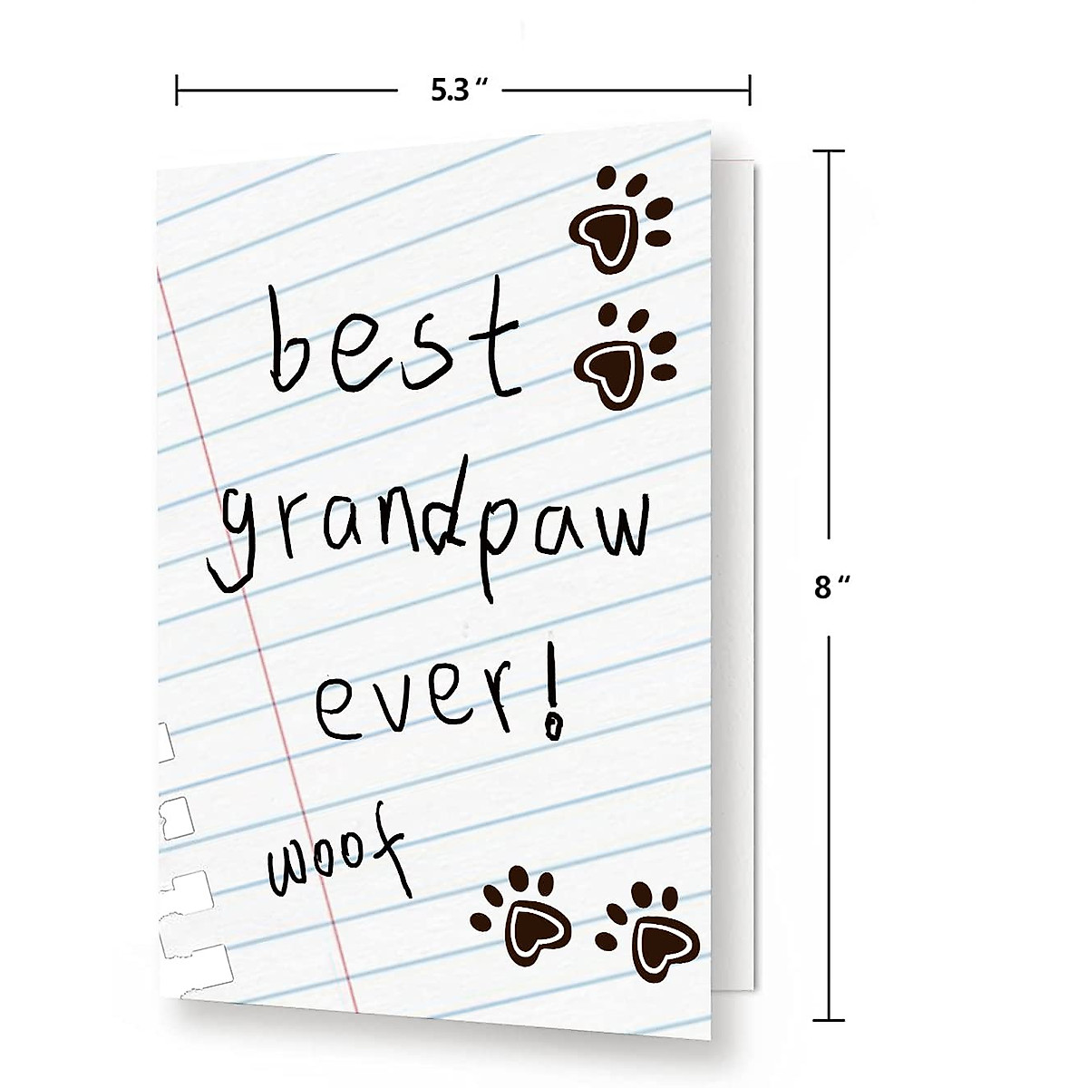 Spercy Cute Father’s Day Card from Dog to Grandpa, Dog Grandpa Birthday Card, Funny Grandpa Birthday Card, Best Grandpaw Ever