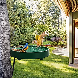 POTEY Heated Bird Bath, Bird Baths for Outdoors for Winter, 3 Easy Ways to Mount Bird Feeder Bird Habitat, 75w All Seasons Available Bird Baths for Outdoors Garden Yard, Gift Ideas for Bird Lovers