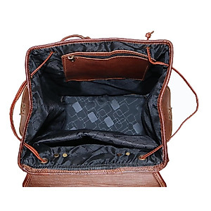 21" Brown Leather Backpack Vintage Rucksack Laptop Bag Water Resistant Casual Daypack College Bookbag Comfortable Lightweight Travel Hiking/picnic For Men