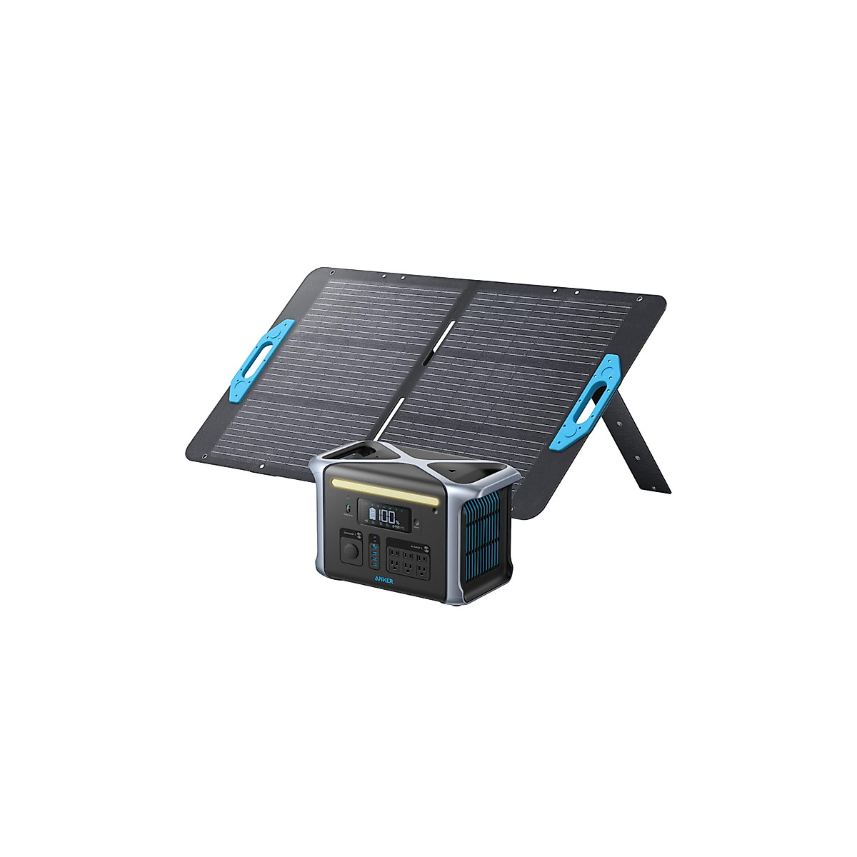 Anker SOLIX F1200 Portable Power Station, Powerhouse 757, 1229Wh Solar Generator, with 100W Solar Panel, LiFePO4, 6 * 110V/1500W AC Outlets, 2 USB-C Ports 100W Max, LED Light for Outdoor Camping