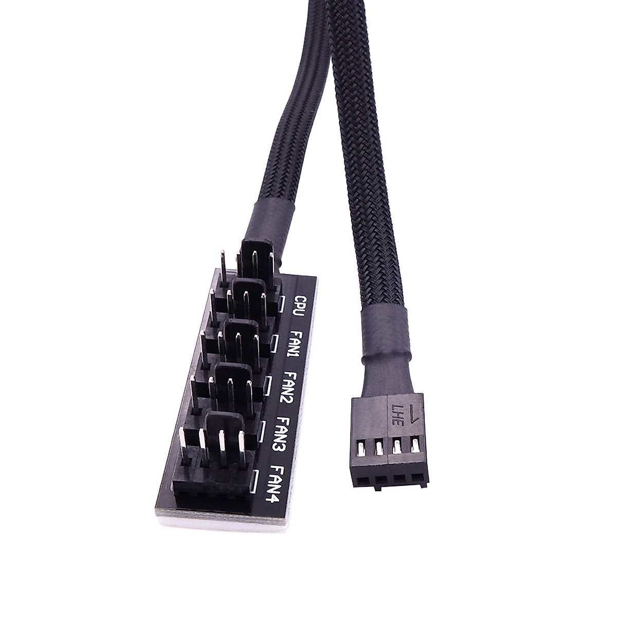 Fancasee PWM PC Fan Hub Power Supply Cable 1 to 5 Way Splitter PC Motherboard Case Fan Power Extension Cable Cord Hub for ATX Computer Case 4-Pin and 3-Pin Cooling Fans