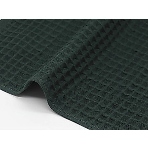 GQZLUCK 100% Natural Cotton Kitchen Towels Dish Towels Classic Waffle Weave Dish Cloths, Soft Ultra Absorbent Kitchen Hand Towel, Fast Drying Lightweight Washcloth, Set of 6 (Blackish Green)