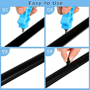 Hestya 2 Pcs 2-in-one Drip Irrigation Tubing Hole Punch and Fitting Insertion Tool and 50 Pcs 1/4" Drip Irrigation Fittings Kit 25 Barbed Connectors 25 Irrigation Plugs, Easier 1/4" Fitting