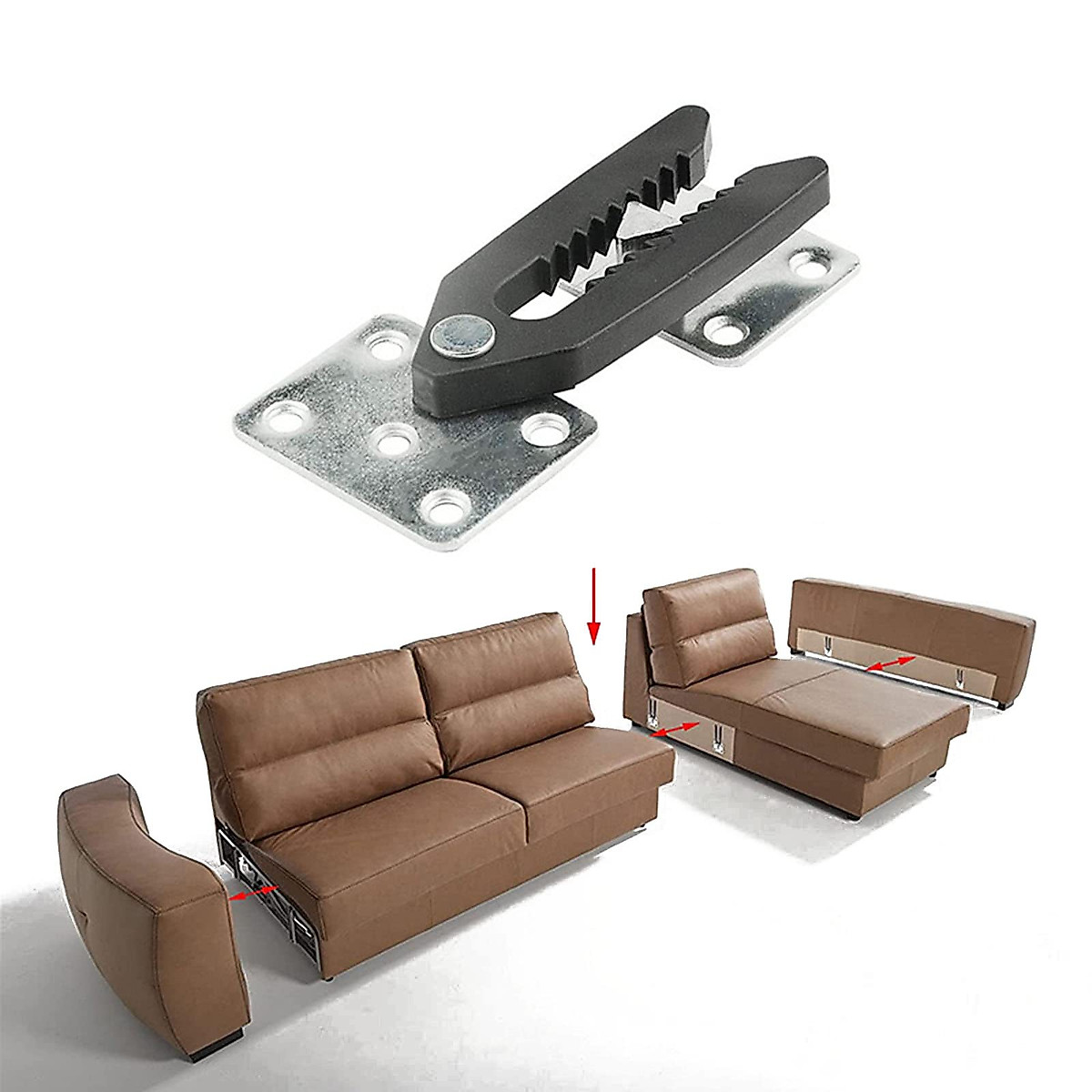 Sofa Connector Heavy Duty Sectional Couch Joint Snap Clip Furniture Combination Metal Buckle Sofa Joint Snap Sectional Couch Connector