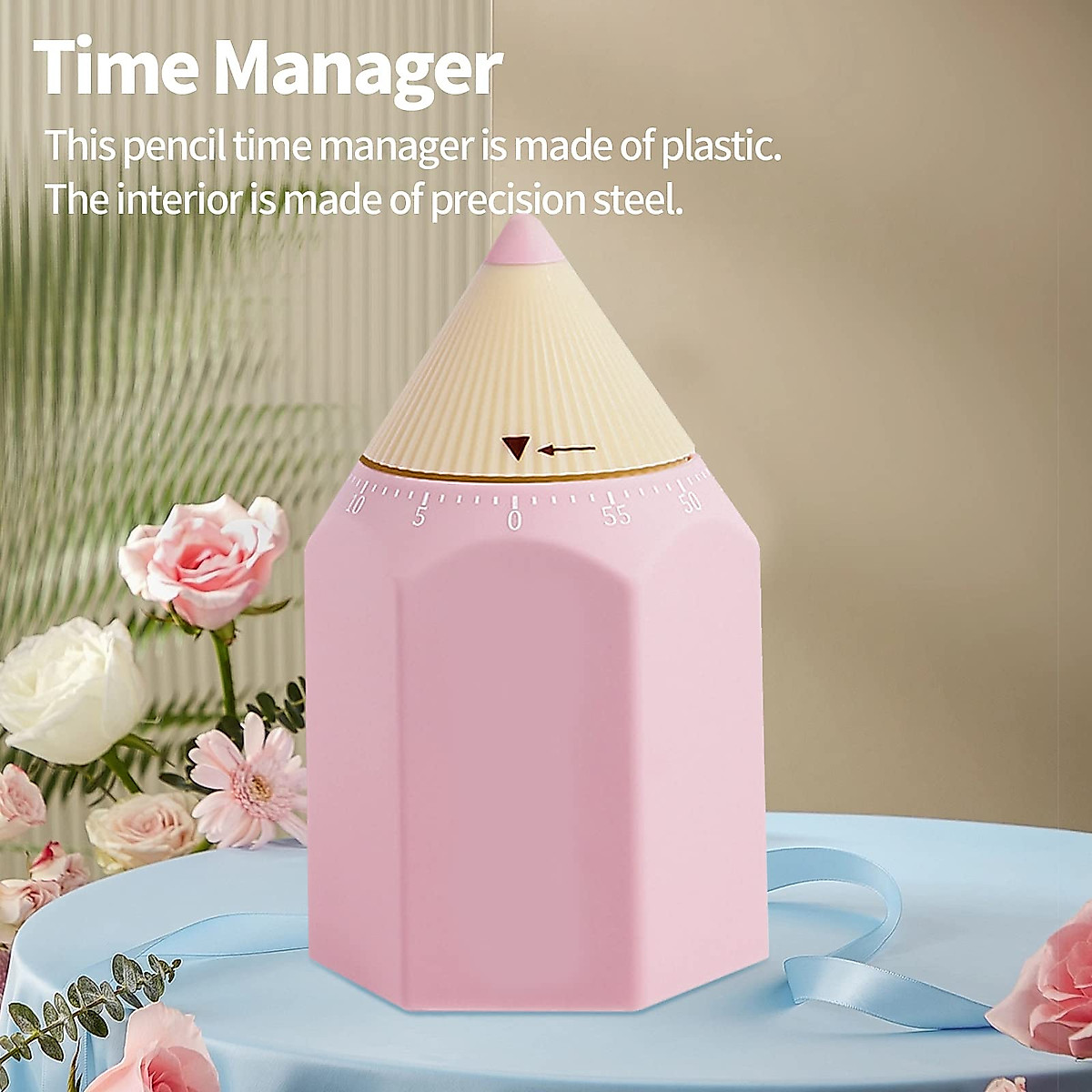 OneGas Kitchen Timer, Cute Cartoon Pencil Countdown Timer,Digital Cooking Alarm Clock,Learning Management Timer for Classroom, Homework, Sport(Pink)