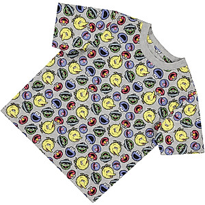 Sesame Street Boys Toddler Shirt Elmo Cookie Monster Big Bird Toddler Boys Allover Shirt (Heather, 5T)