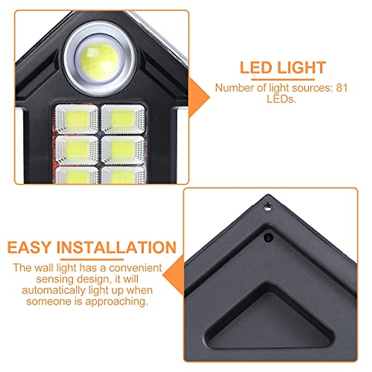 ibasenice 1 Set of Solar Sensor Wall Lamp Outdoor Street Garden Lighting Lamp for Home