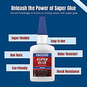 Super Glue 85g (42.5g × 2) SuperGlue All Purpose with Anti Clog Cap, 100 Pcs Gloves and Microtips 3 Oz Pack of 2 (1.5 x 2)