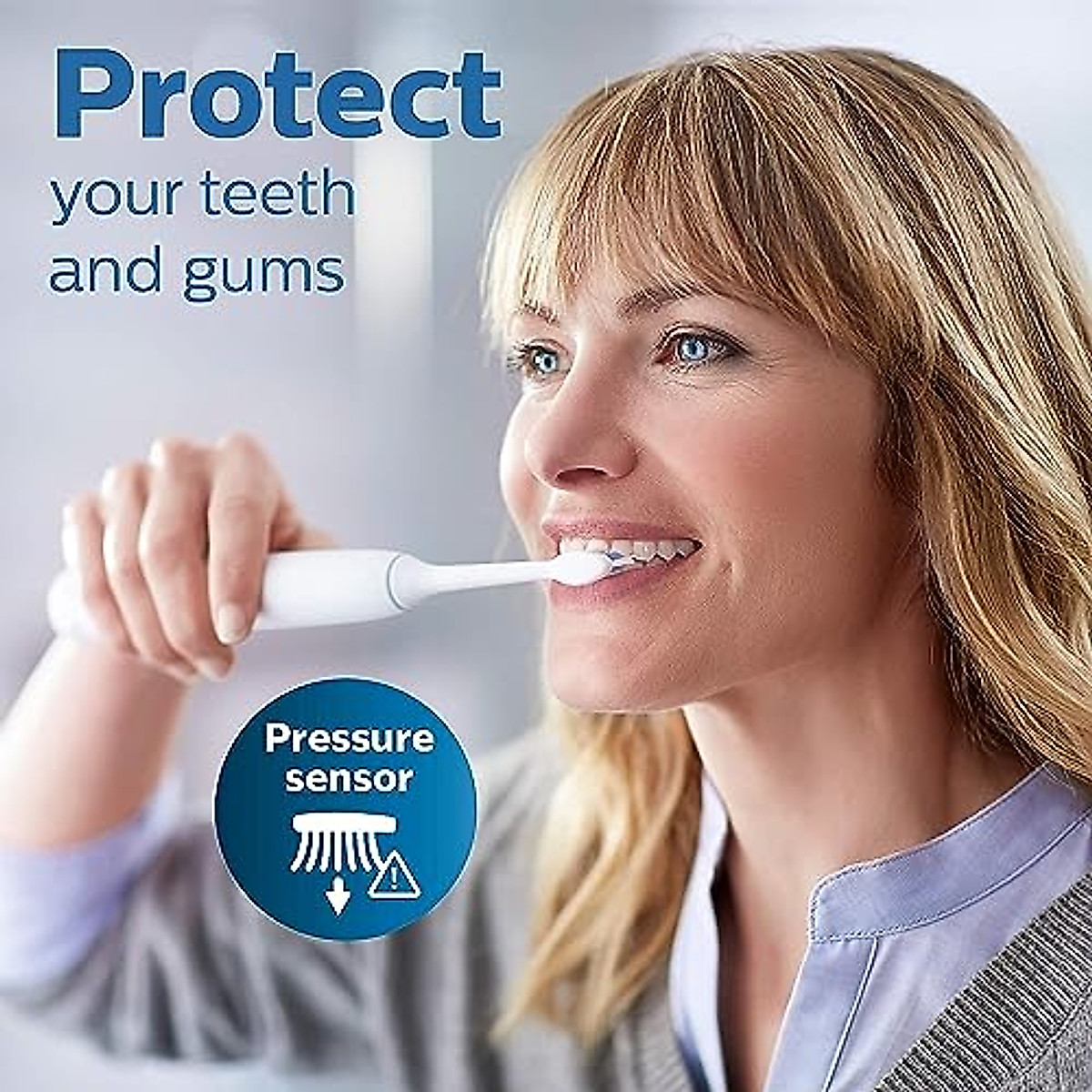 Philips Sonicare ProtectiveClean 6100 Rechargeable Electric Power Toothbrush, Frustration Free Packaging, White, HX6877/33