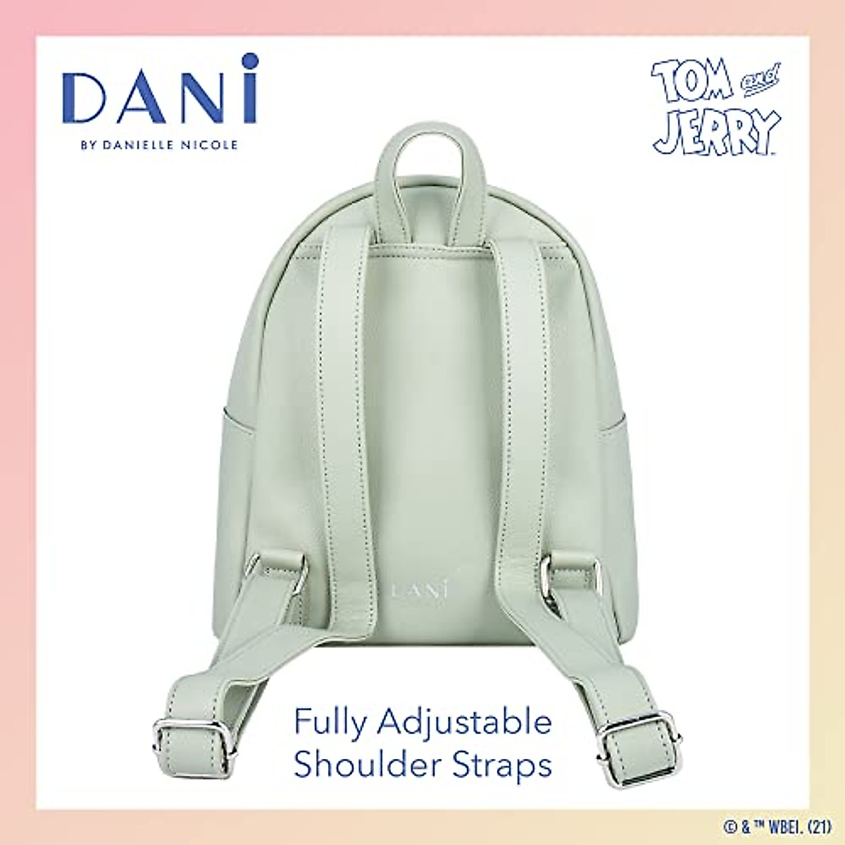 Danielle Nicole DANI Tom and Jerry Mini Backpack, Small Bookbag, Pale Green, 9 Inch