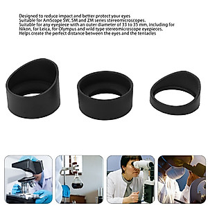 3pcs Microscope Eyepiece Eyeshields, Suitable for AmScope SW, and ZM Series Stereomicroscopes, Soft Rubber Eyepiece Eye Eye Guards Cups.