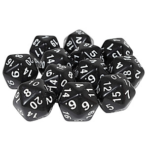 LEARNING ADVANTAGE Polyhedra Dice - 20 Sides - Set of 12 - Hands-on Math Manipulative - Teach Early Numeracy - Math Games for Kids