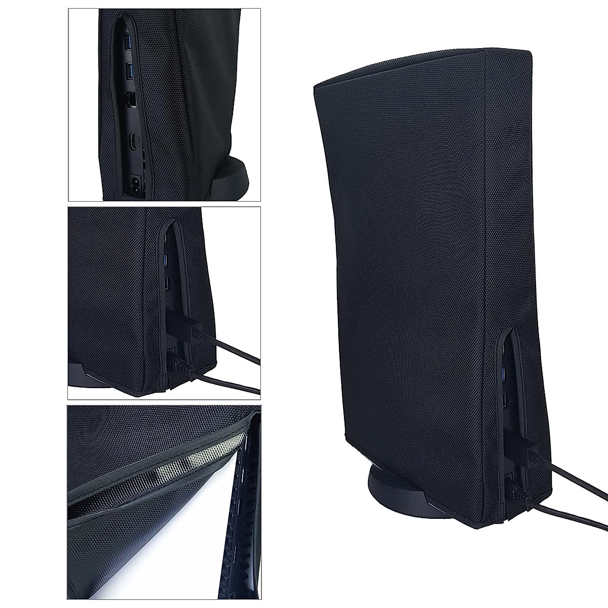 Dust Cover For PS5 Console. EMiEN Oxford Fabric Anti-Scratch Waterproof Dust Guard With Back Cable Port For SONY Playstation 5 Digital & Disk Version