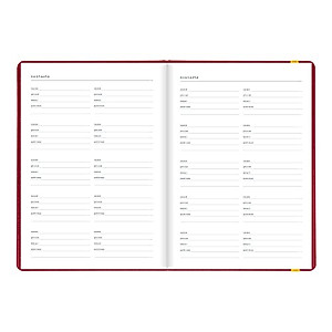 Letts of London Raw Weekly/Monthly Planner, 12 Months, January to December, 2024, Sewn Binding, A5 Size, 8.25" x 5.875", Multilingual, Berry (C082310-24)