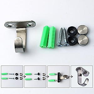 Alise X2208-12P Stainless Steel Ceiling Hook Towel/Robe Clothes Hook for Closet Top Bathroom Kitchen Cabinet Garage Utility Heavy Duty Screw Mounted,Brushed (12 Pack)