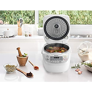 Panasonic 5 Cup (Uncooked) Rice Cooker with Pre-Programmed Cooking Options for Brown Rice, White Rice, and Porridge or Soup - 1.0 Liter - SR-CN108 (White)