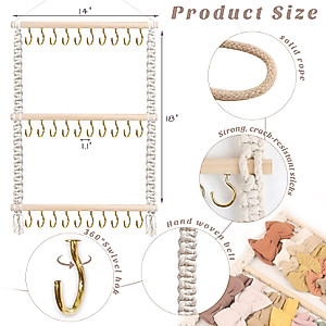 POVETIRE Baby Headband Holder, Hair Bows and Accessories Storage Organizer, Wall Hanging Decor for Nursery Toddler Girls Room (Beige-2)