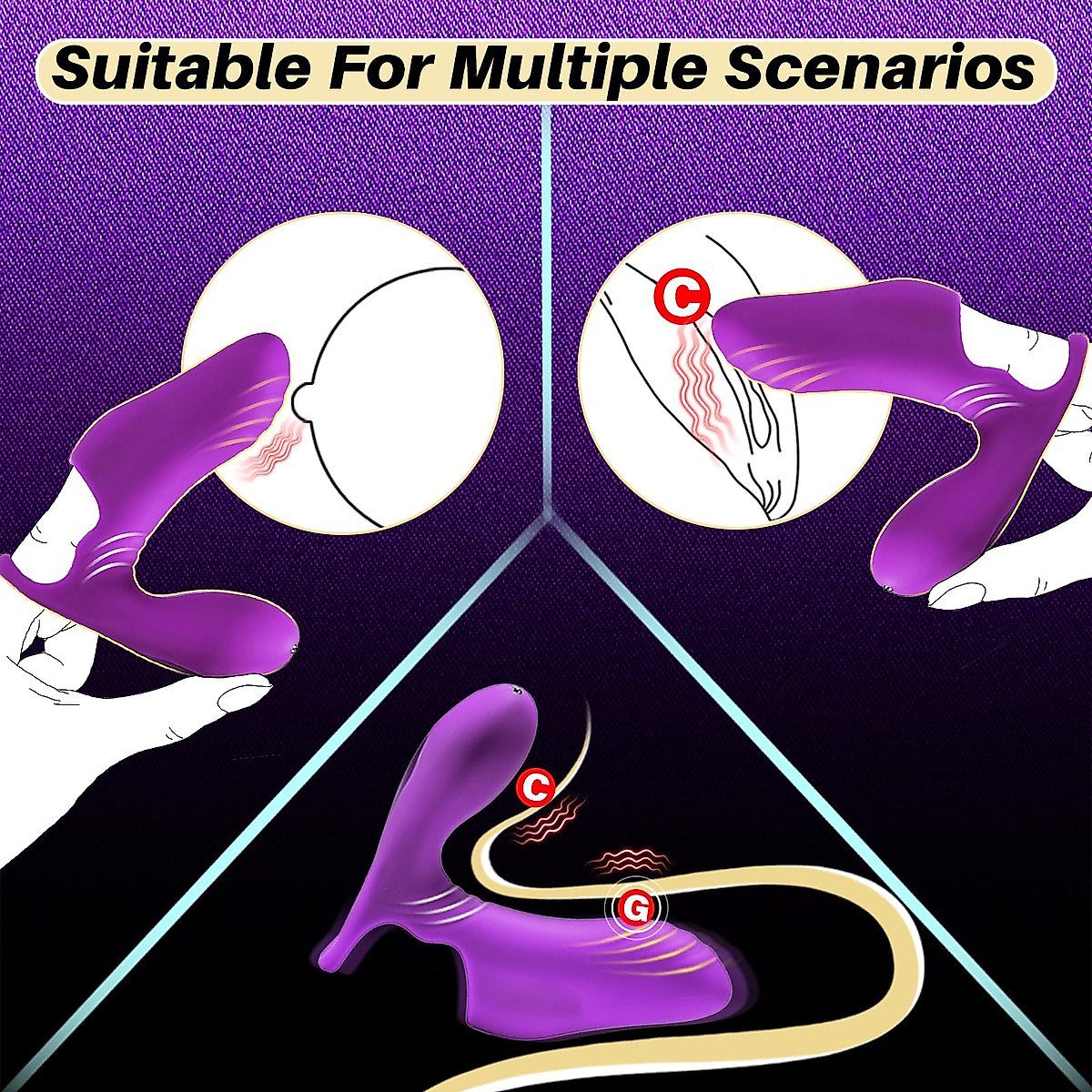 Dual Motors Finger Sex Toy with G spot Clitoris Vibrator, Couples Women Adult Sex Toys, Vibrating Mini G spot Clitoral Nipple Couple Vibrator Stimulator, Female Vibrators for Woman Her Game Pleasure