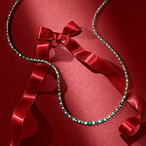 Ross-Simons Gemstone and 1.50 ct. t.w. Diamond Tennis Necklace in Sterling Silver