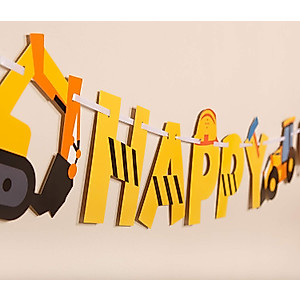 Construction Birthday Party Supplies Banner | Baby Boy Toddler Kids Birthday Truck Decorations - Huge 8-feet Long Under Construction Decor - The Perfect Decoration for your Party