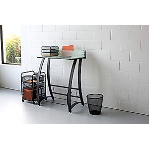 Safco Products Onyx Mesh 3 Tray Desktop Organizer 3271BL, Black Powder Coat Finish, Durable Steel Mesh Construction