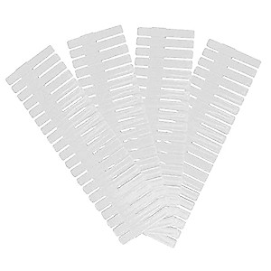 Strnek 4 Pcs Plastic Sock Organizer Grid Drawer Dividers Adjustable DIY Closet Separator Drawer Dividers for Purses,Ties,Tshirts,Pens,Bras,Sock,Underwear,Scarves(White Short)