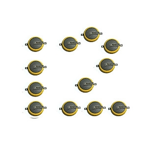 Popmall 12 Pack Tabbed CR2025 Battery 3V Lithium CR2025 Batteries with Soldering Tabs for Red, Gold, Silver, and Crystal...