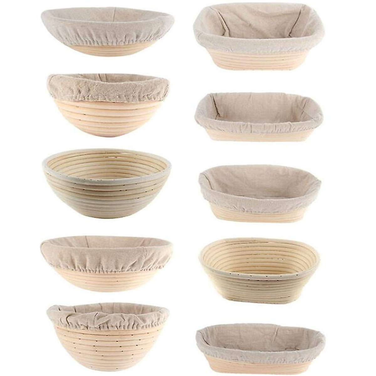 1 Pcs Round Bread Proofing Proving Basket, Rattan Banneton Brotform, Fermentation Wicker Basket, Country Baguette Bread Proof Tasting Baskets, Dough Banneton Baskets (13 * 6CM)