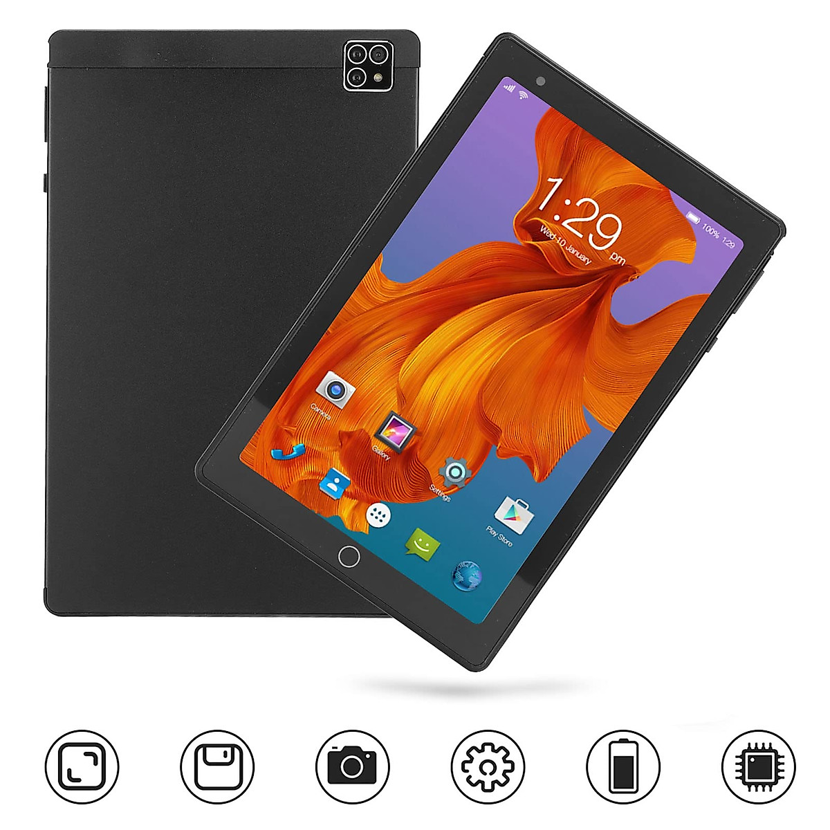 Septpenta 8 Inch Tablet with Octa Core CPU Processor, 1920X1200 HD IPS Display, 4Gb RAM 64Gb ROM, 200W Px Front Camera 800W Px Rear, 8800Mah, 2.4G WiFi 4.2 Bluetooth for Android 10(USA)