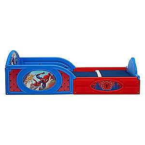 Delta Children Marvel Spider-Man Sleep and Play Toddler Bed with Built-in Guardrails