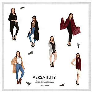 Manio Cashmere 100% Cashmere Knitted Wrap Shawl Extra Scarf Stole Camel, Large